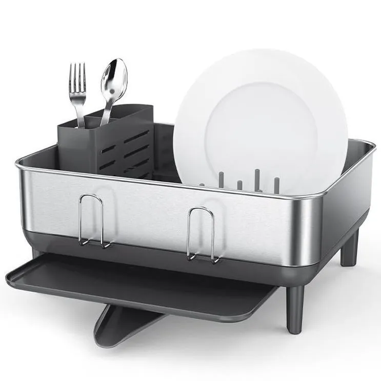 מתקן לייבוש כלים קומפקט נירוסטה אפור סימפלהיומן Simplehuman - לויזון מרקט - Levizon Market