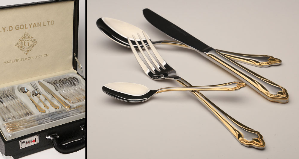 מזוודת סכו”ם 72 חלקים עיטור זהב 204800 - לויזון מרקט - Levizon Market