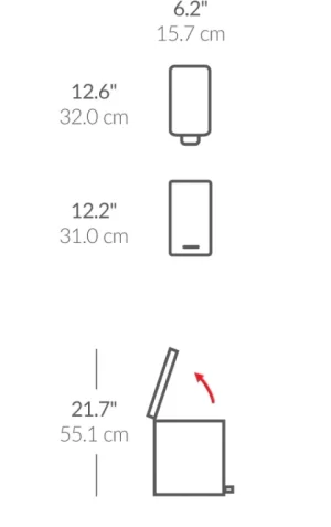 פח דוושה מלבני צר לבן מאט 5 ליטר סימפלהיומן Simplehuman - לויזון מרקט - Levizon Market
