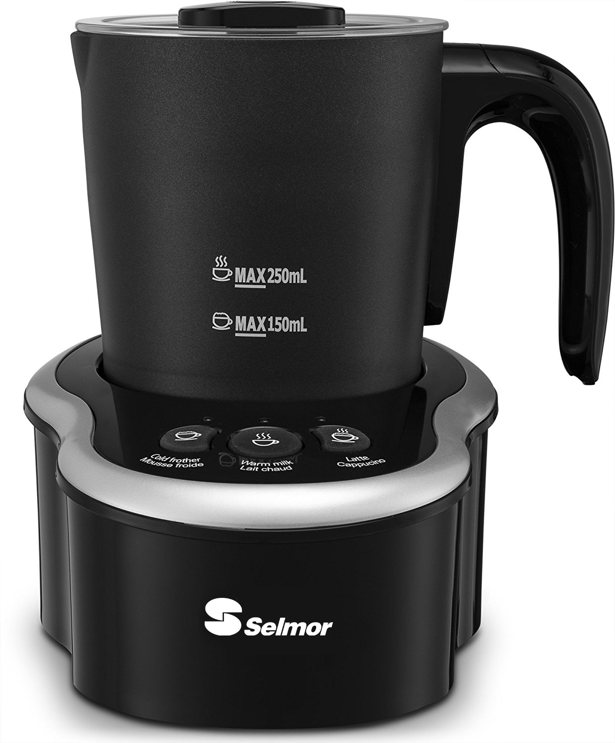מקציף חלב עם 3 תוכניות הפעלה וכוס נשלפת דגם SE-974 SELMOR - לויזון מרקט - Levizon Market