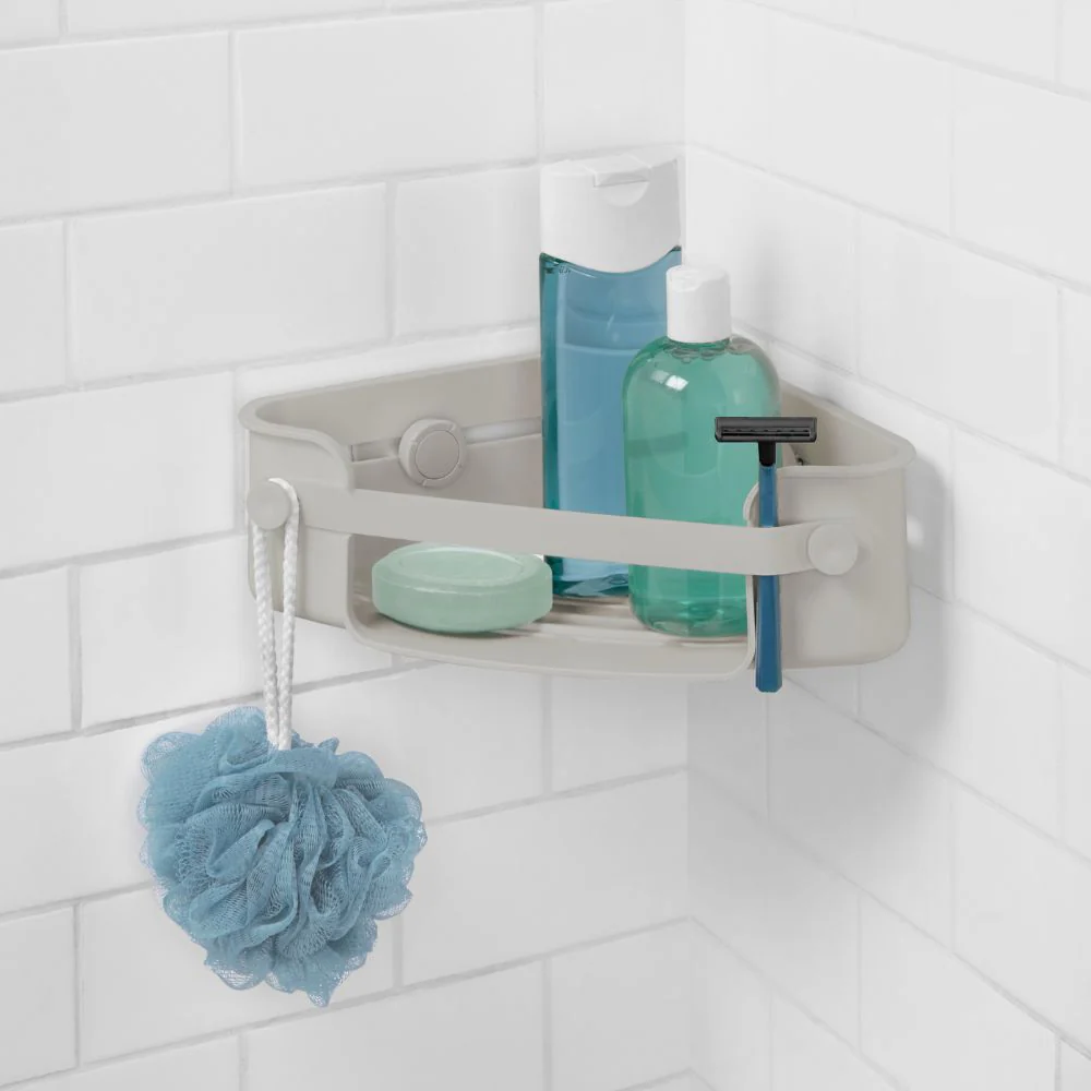 מדף אמבטיה פינתי Flex Gel אפור אומברה UMBRA - לויזון מרקט - Levizon Market