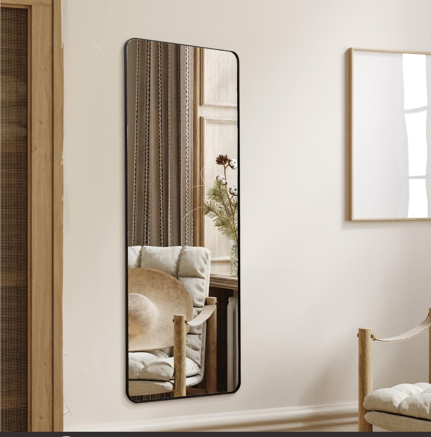 מראה מלבן דקה מסגרת שחורה - לויזון מרקט - Levizon Market